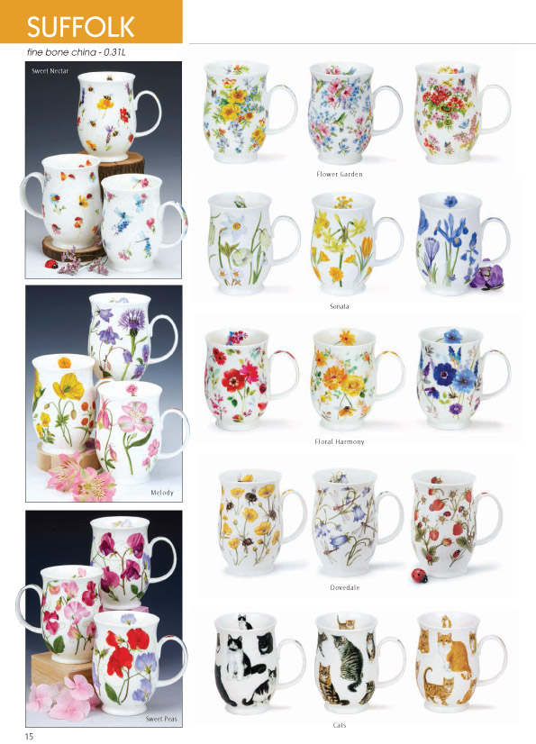 Porcelana inglesa alta calidad, SUFFOLK, tazas Dunoon comprar on line